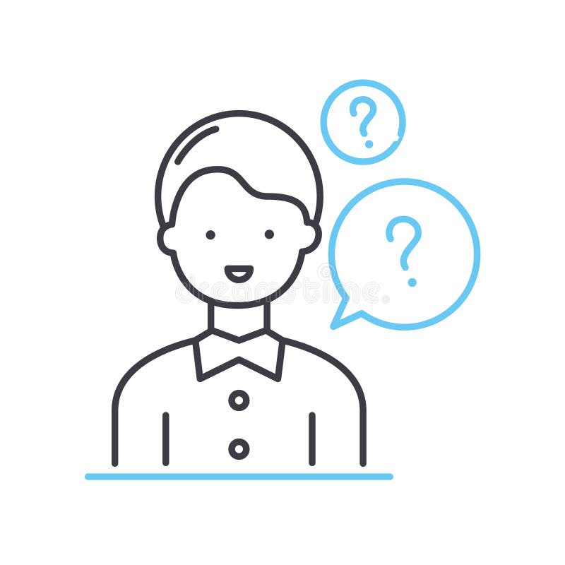 Faq Line Icon, Outline Symbol, Vector Illustration, Concept Sign Stock ...