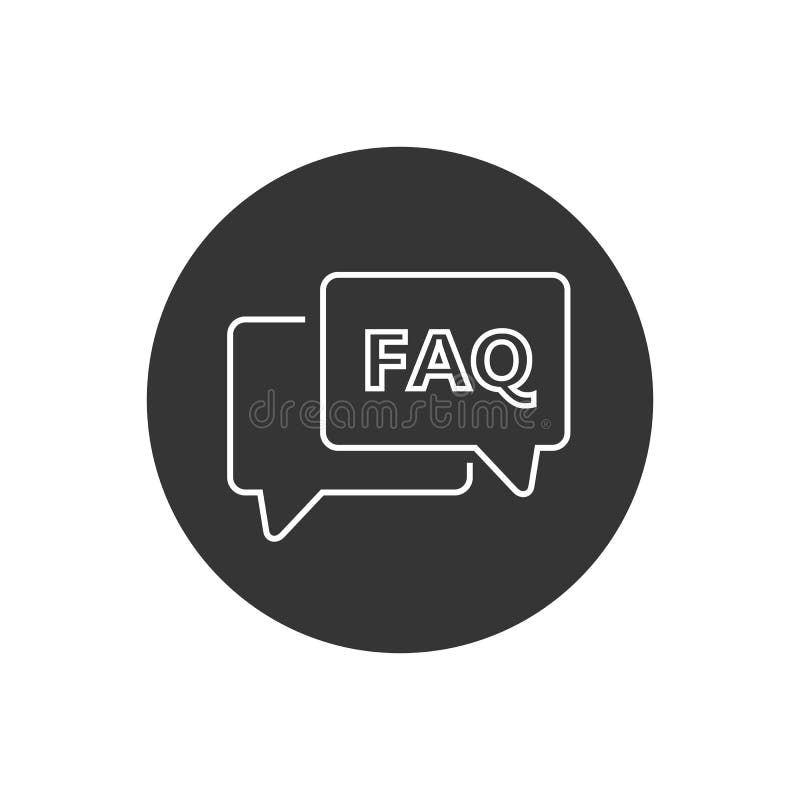 Faq Line Icon Vector Illustration in Flat Style Stock Vector ...
