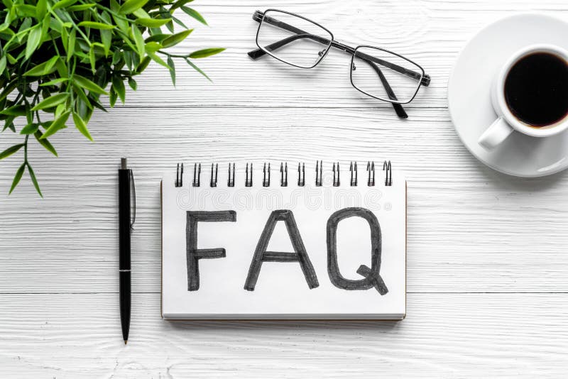 FAQ on Office Desk. Working with Clients Concept Stock Photo - Image of ...
