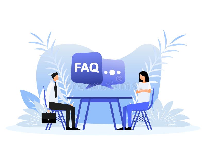 Faq People in Flat Style. Faq, Support, Help Concept Stock Vector ...