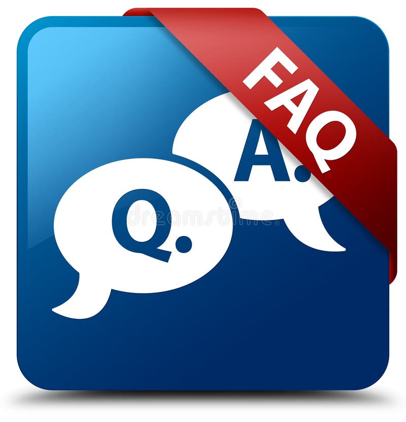 Faq (question Answer Bubble Icon) Blue Square Button Red Ribbon Stock ...