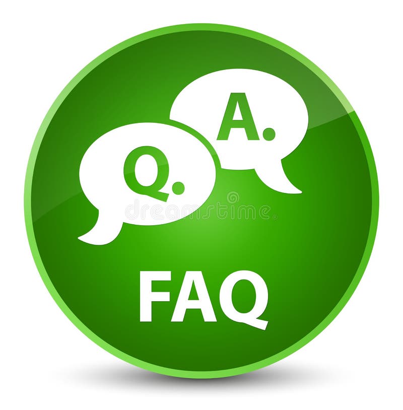 Faq (question Answer Bubble Icon) Elegant Green Round Button Stock ...