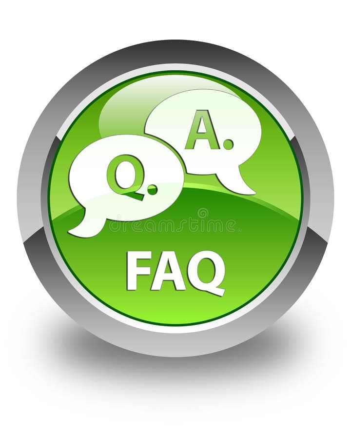 Faq (question Answer Bubble Icon) Glossy Green Round Button Stock ...