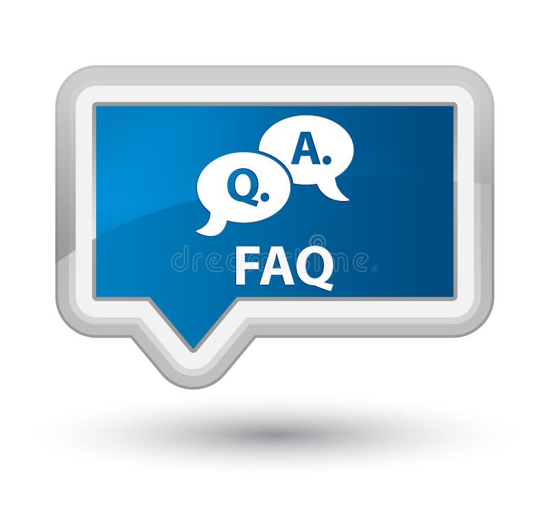 Faq (question Answer Bubble Icon) Prime Blue Banner Button Stock ...