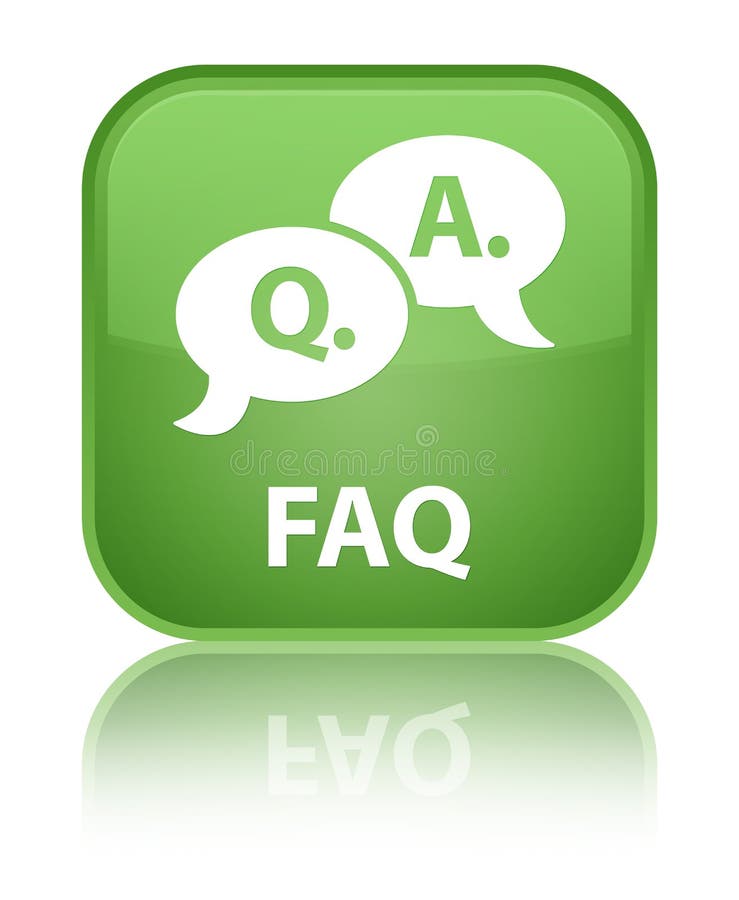 Faq (question Answer Bubble Icon) Special Soft Green Square Stock ...