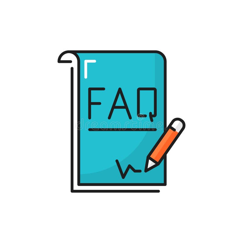 FAQ Question Book and Pen Isolated Thin Line Icon Stock Vector ...
