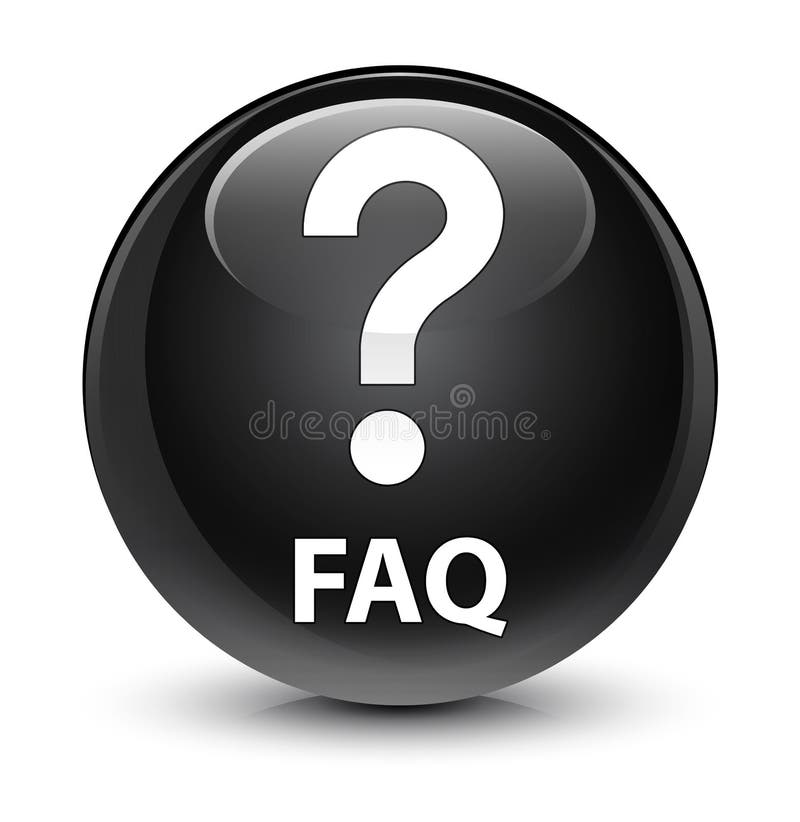 Faq (question Icon) Glassy Black Round Button Stock Illustration ...