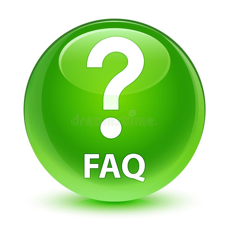 Faq (question Icon) Glassy Green Round Button Stock Illustration ...