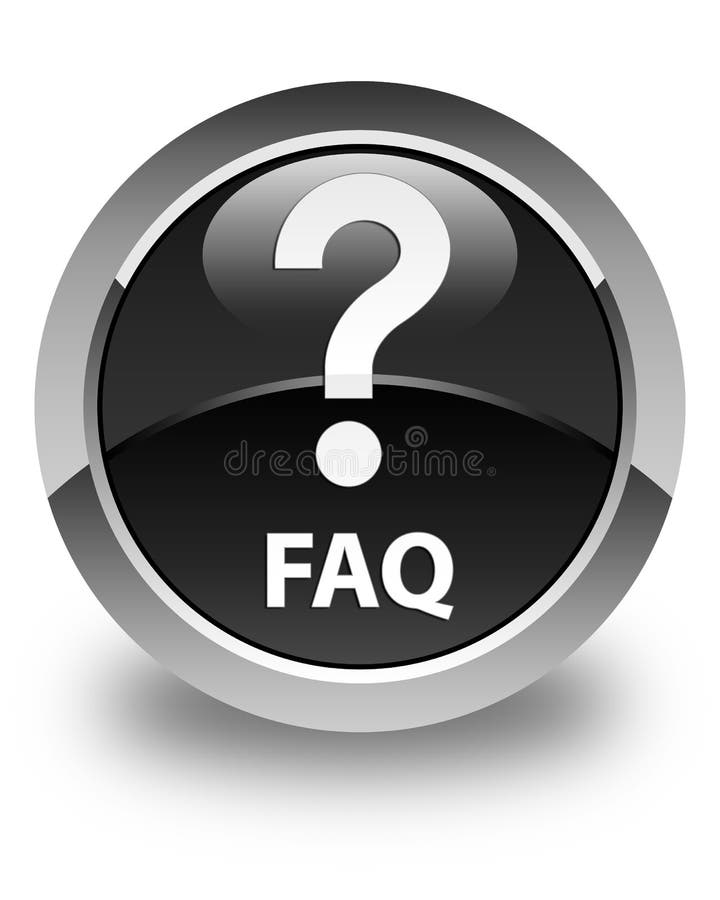 Faq (question Icon) Glossy Black Round Button Stock Illustration ...