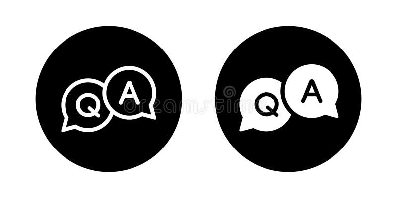 FAQ, Questions and Answers Icon Vector in Black Circle Stock Vector ...