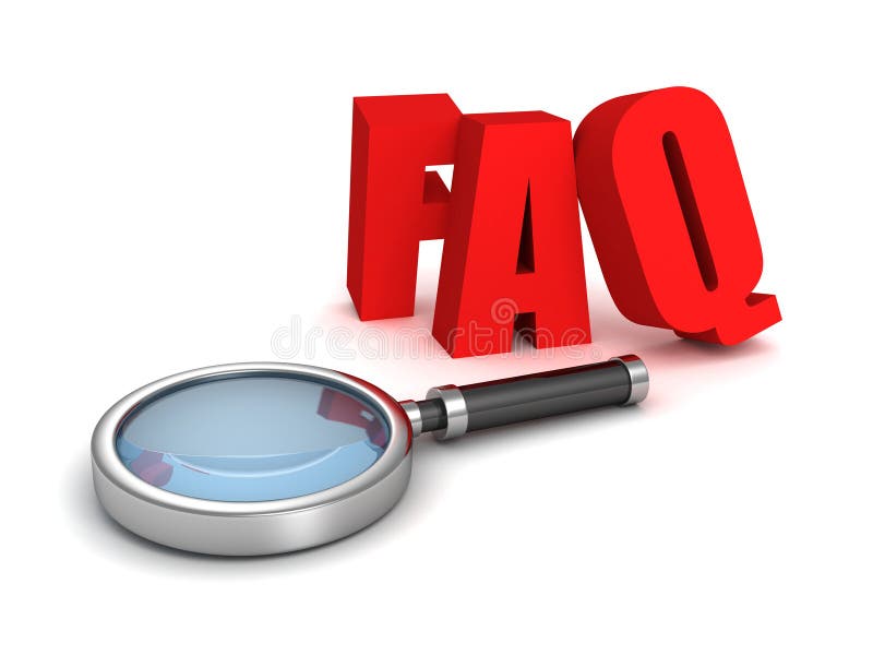 FAQ Red Letters with Magnifier Glass Stock Illustration - Illustration ...