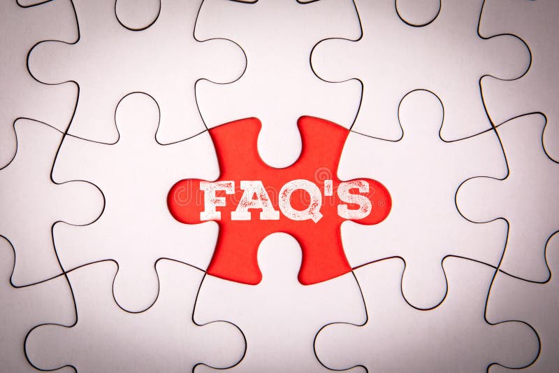 FAQ S Concept. White Puzzle Pieces on an Red Background Stock Photo ...