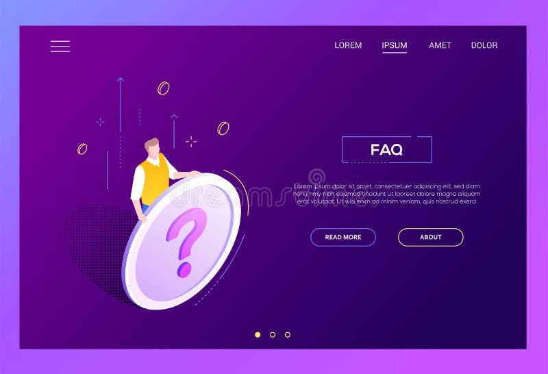 FAQ Section - Modern Isometric Vector Web Banner Stock Vector ...