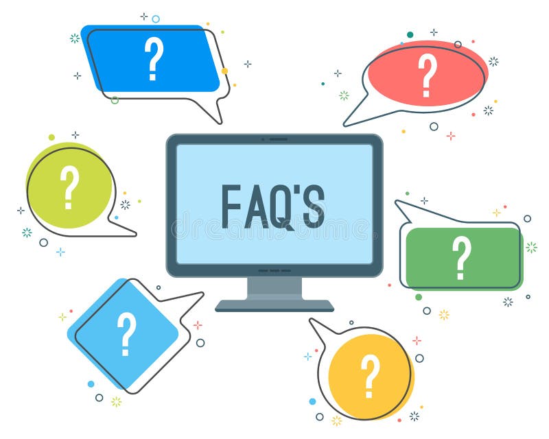 FAQ Service Minimalistic Icons with Question Marks in Speech Clouds ...