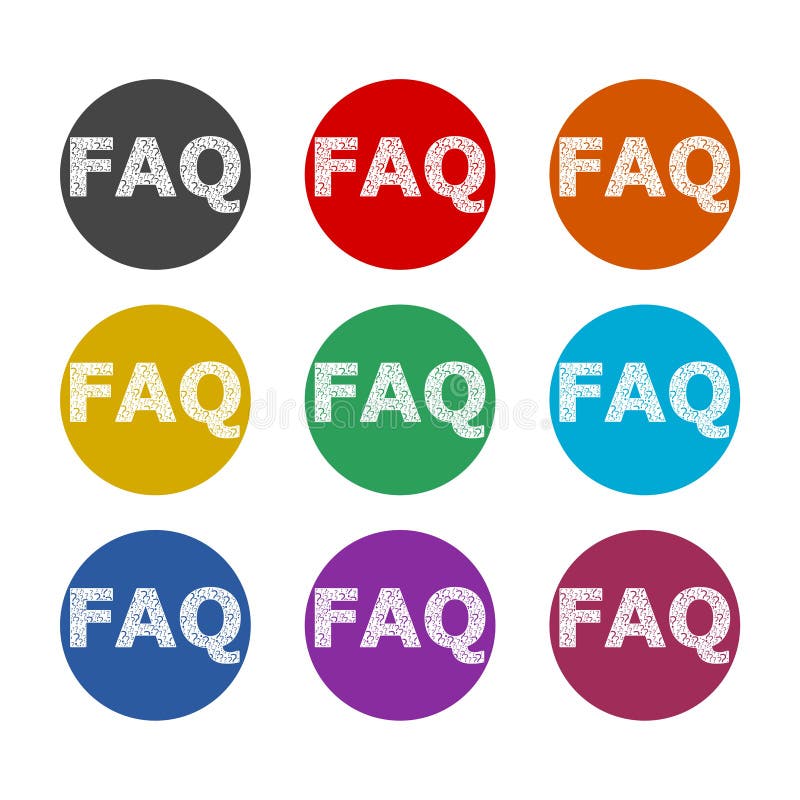 FAQ Sign Logo Icon, Color Set Stock Vector - Illustration of frequently ...