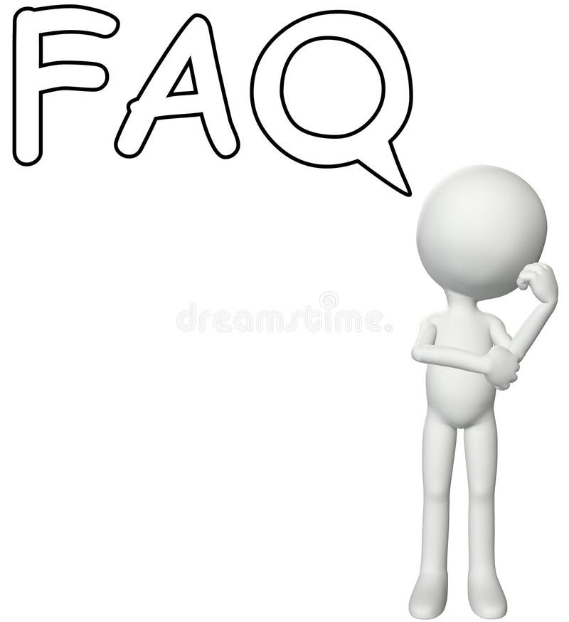 FAQ Speech Bubble Icon 3D Cartoon Person Stock Illustration ...