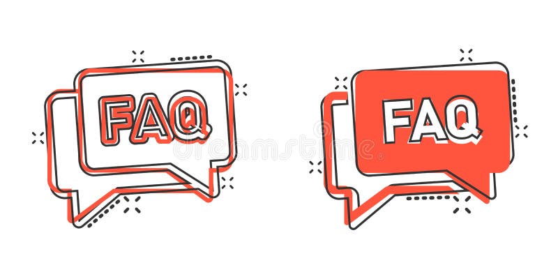 Faq Speech Bubble Icon in Comic Style. Question Cartoon Vector ...