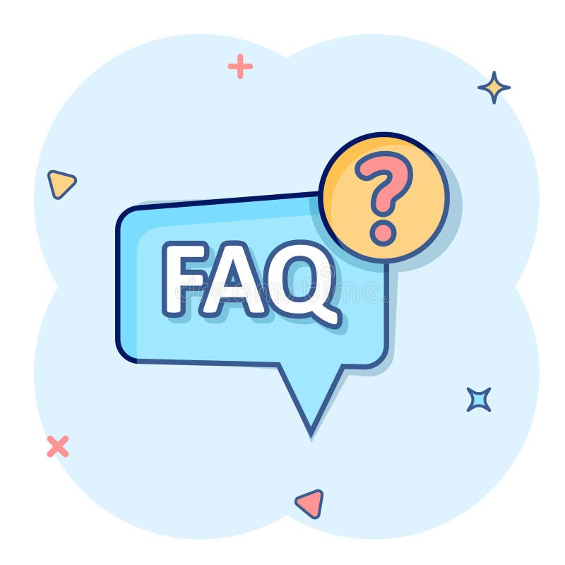 Faq Speech Bubble Icon in Comic Style. Question Cartoon Vector ...