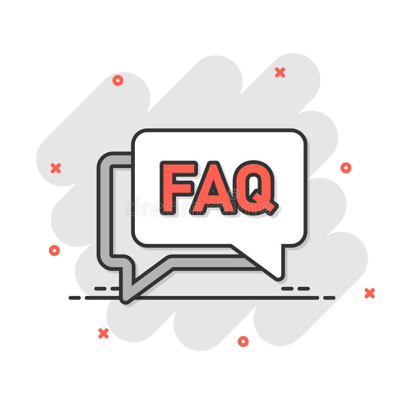 Faq Speech Bubble Icon in Comic Style. Question Cartoon Vector ...