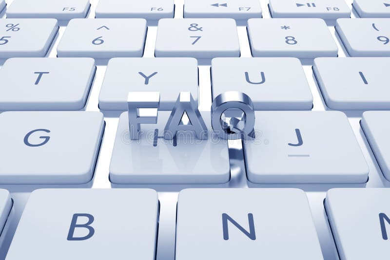 FAQ Text on Computed Keyboard Stock Illustration - Illustration of ...
