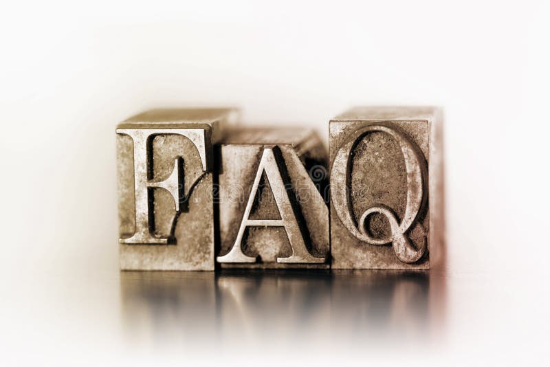 FAQ Abbreviation Composed Out of Vintage Print Blocks Stock Image ...