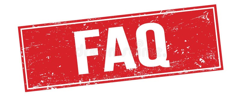 FAQ Text on Red Grungy Rectangle Stamp Stock Illustration ...