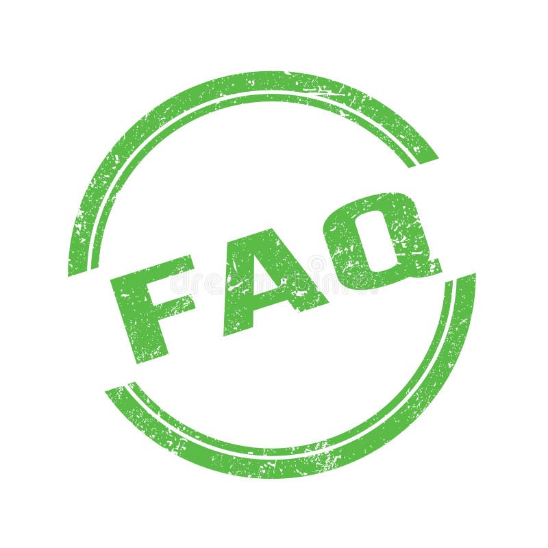 FAQ Text Written on Green Grungy Round Stamp Stock Illustration ...
