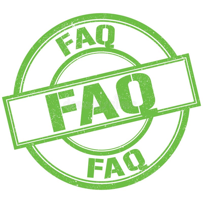 FAQ Text Written on Green Stamp Sign Stock Illustration - Illustration ...