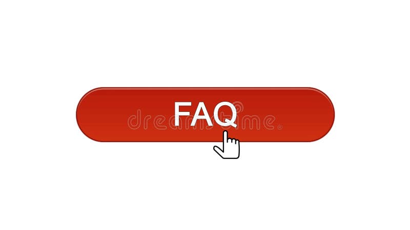 FAQ Web Interface Button Clicked with Mouse Cursor, Wine Red, Online Support Stock Illustration ...