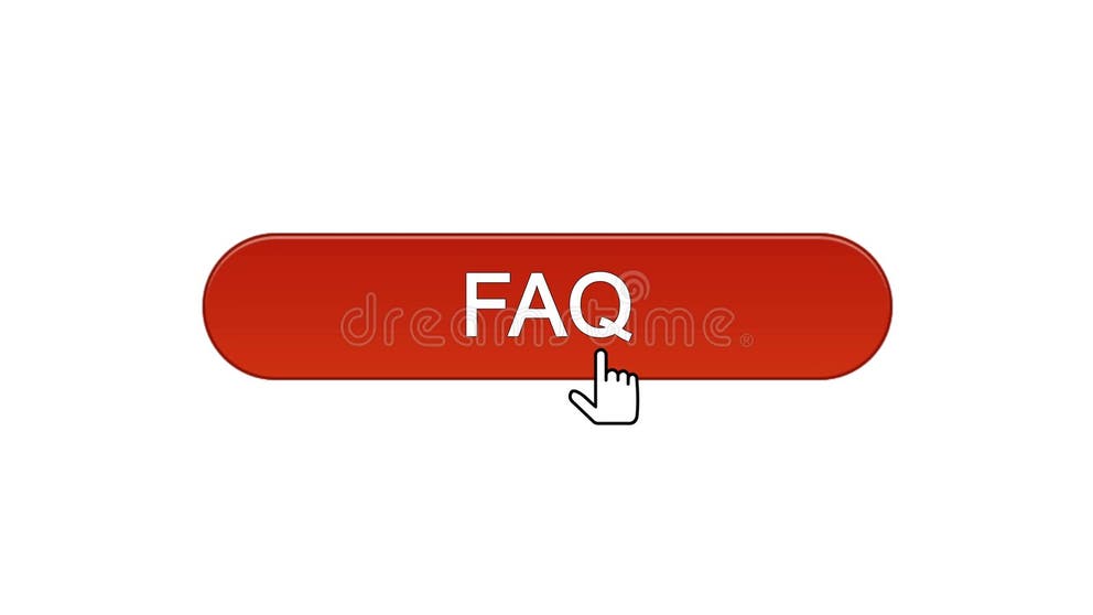 FAQ Web Interface Button Clicked with Mouse Cursor, Wine Red, Online Support Stock Illustration ...