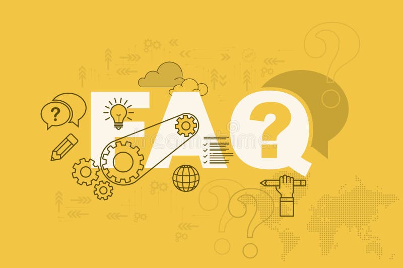 Thin Line Flat Design Banner for FAQ Web Page Stock Vector ...