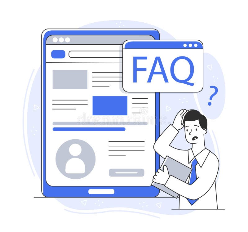 FAQ website support page stock vector. Illustration of customer - 261001311