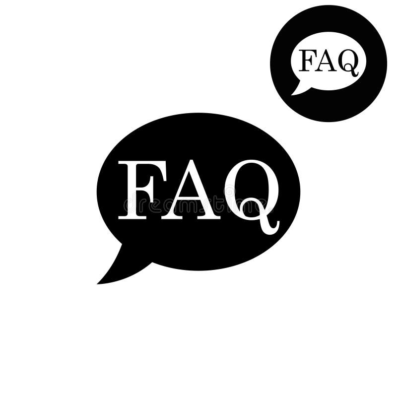 FAQ - white vector icon stock vector. Illustration of badge - 138384208