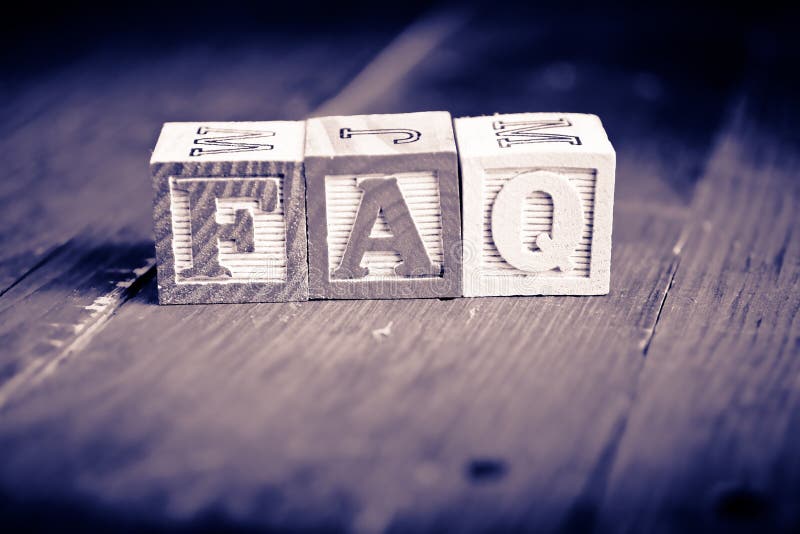 Faq wood blocks stock photo. Image of cube, communication - 35880190