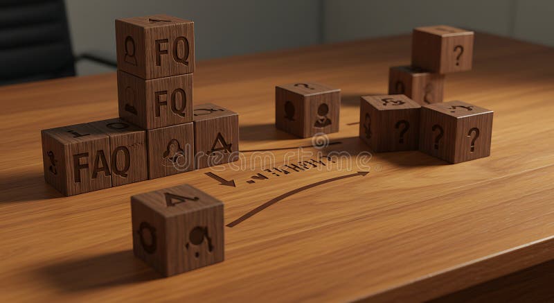 FAQ Wooden Blocks Illustrating Question and Answer Process Stock ...