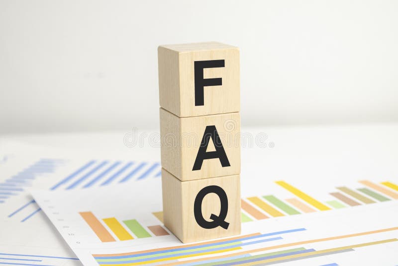 FAQ Wooden Blocks Text and Charts on White Background Stock Image ...