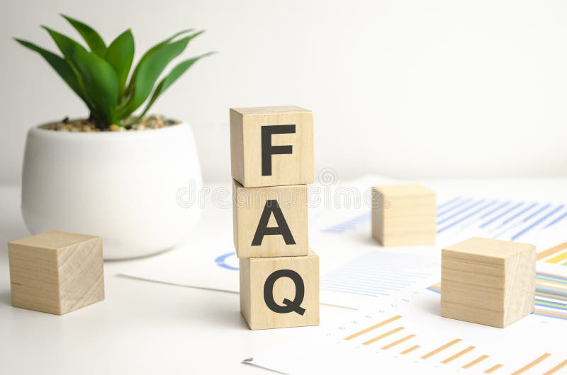 FAQ Wooden Blocks Text and Charts on White Background Stock Image ...