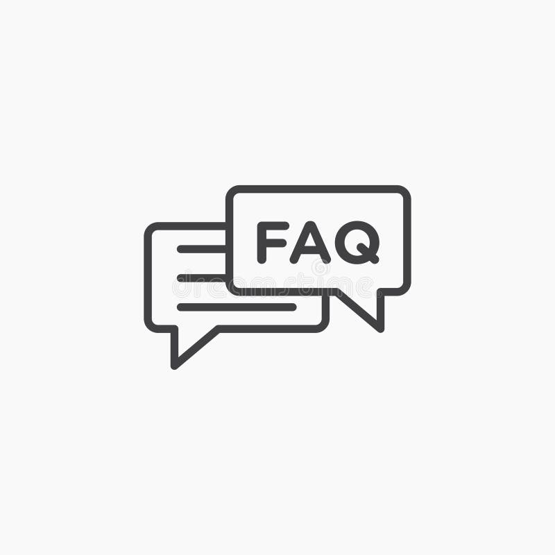 FAQline in Thin Line Black Color. Flat Simple Vector Symbols ...