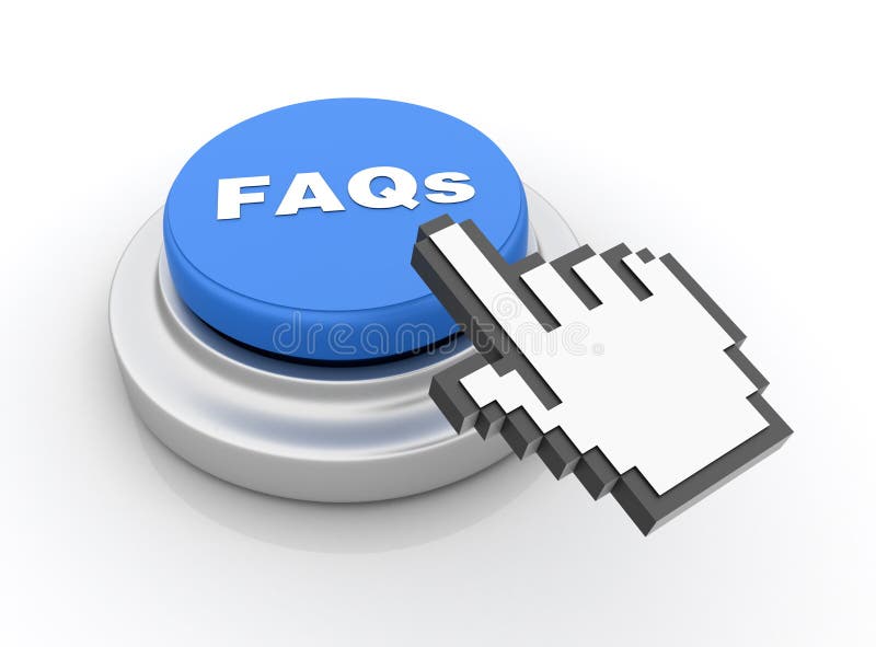 FAQs Text with Computer Cursor Stock Illustration - Illustration of ...