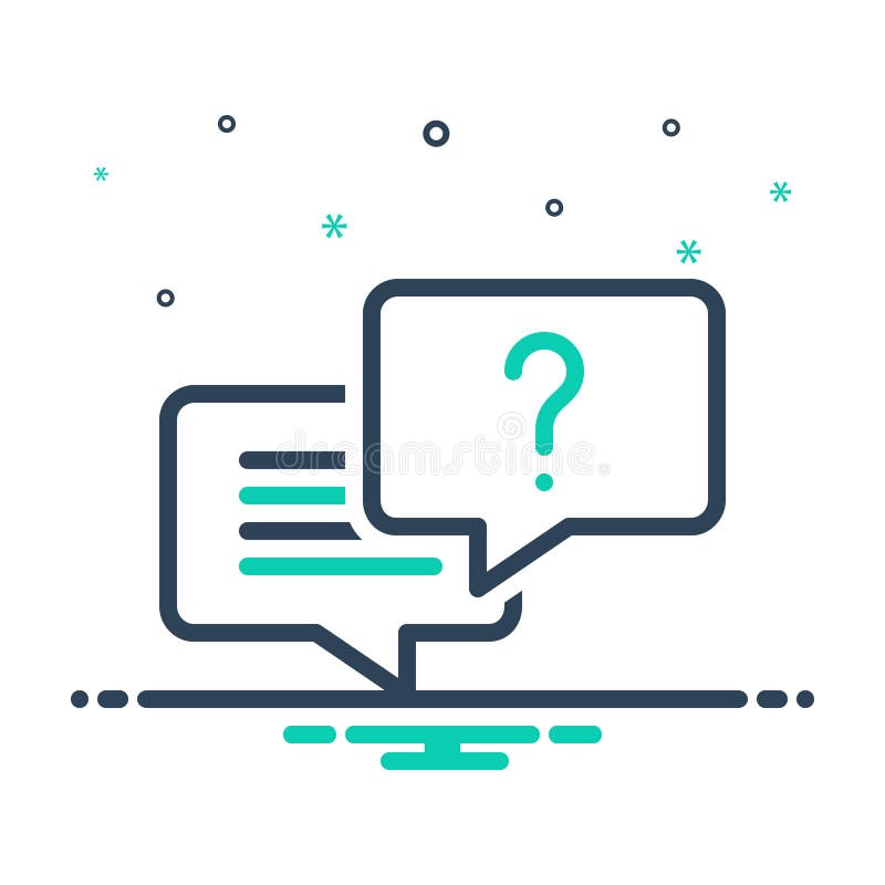 Mix Icon for Faqs, Question Mark and Mark Stock Illustration ...