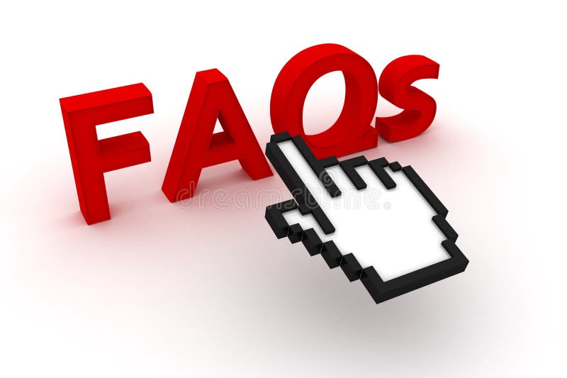 FAQs Text with Computer Cursor Stock Illustration - Illustration of ...