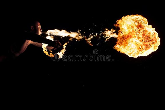Faquir with fire stock image. Image of exhibition, black - 25509033