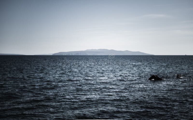 Far Away Island Visible on the Horizon in the Adriatic Sea Stock Image ...