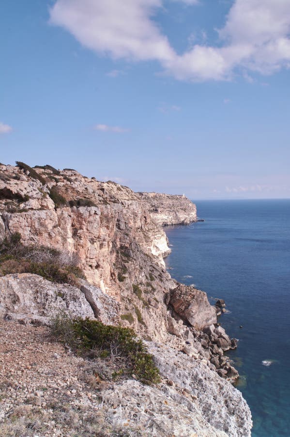 Far De Cap Blanc Em Mallorca Spanha Cliffs Ver Farol Da Ilha Cabrera ...