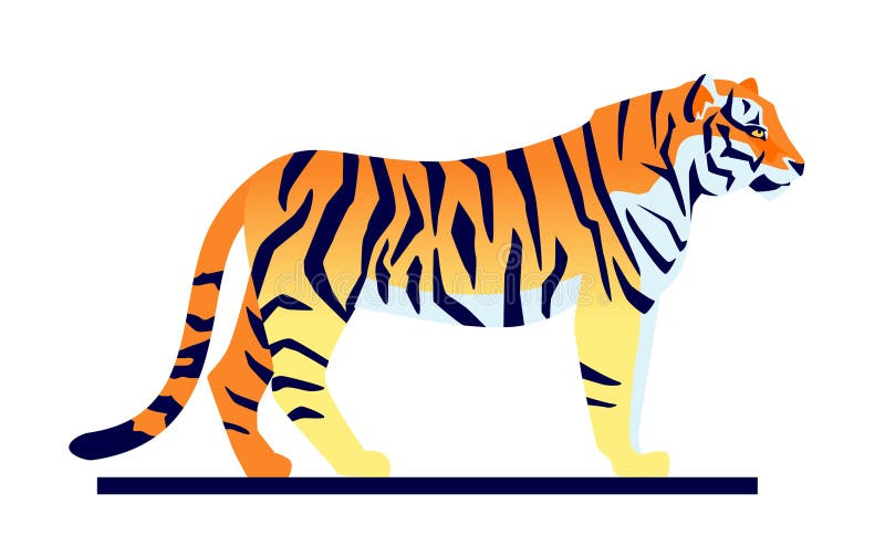 Far Eastern Tiger - Modern Flat Design Style Single Isolated Image ...