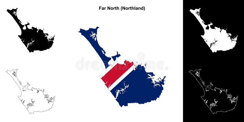 Far North outline map stock illustration. Illustration of boundary ...