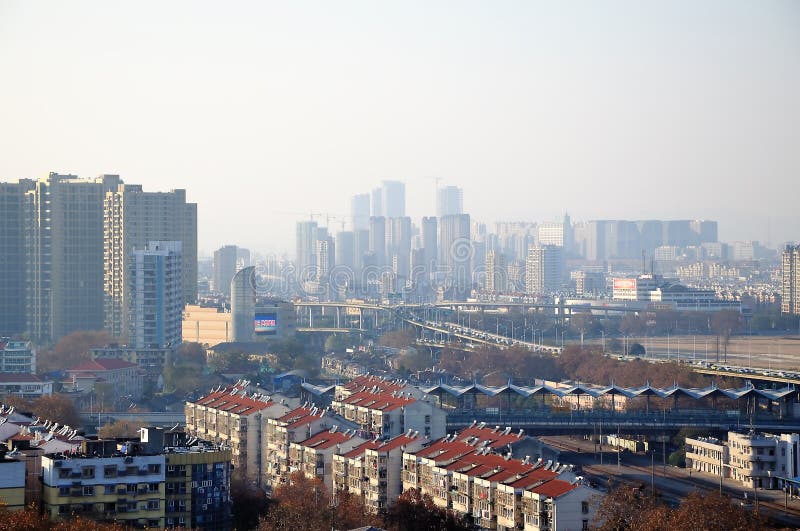 Far see City editorial photo. Image of blue, trees, house - 49264626