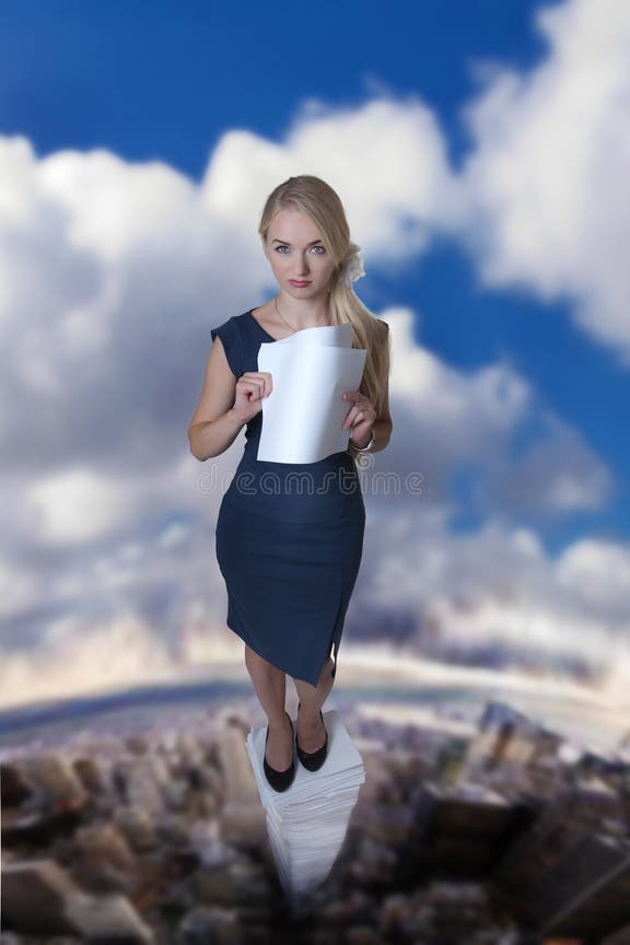 Far to much paper work stock image. Image of woman, female - 27430945