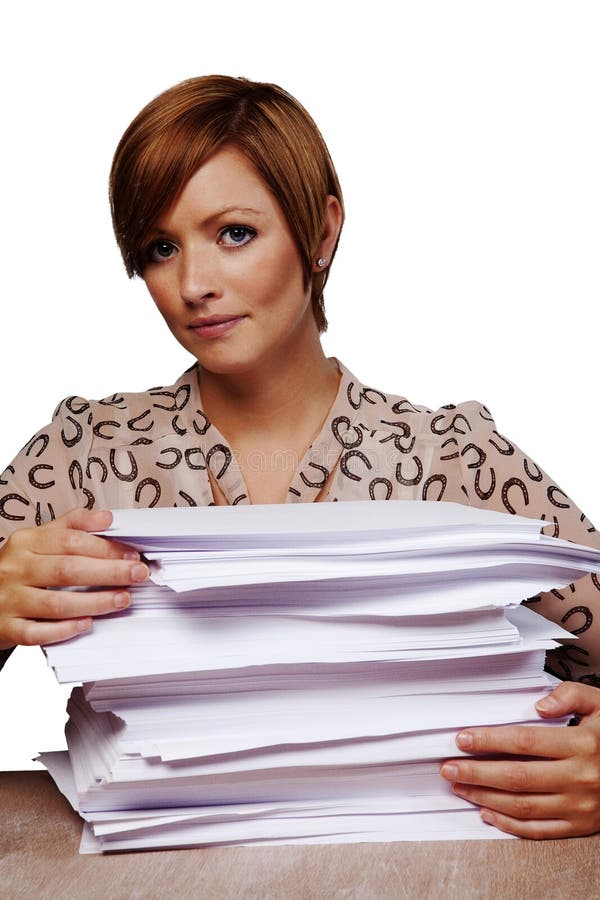 Lots of work to do stock image. Image of businesswoman - 23963723