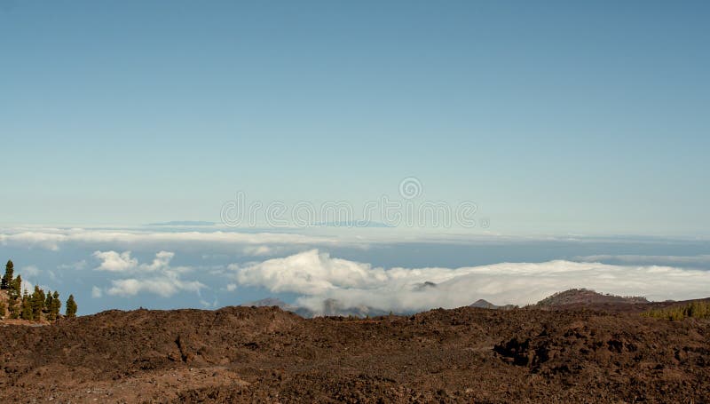 Far View from the Mountain Over the Sea Stock Image - Image of aqua ...